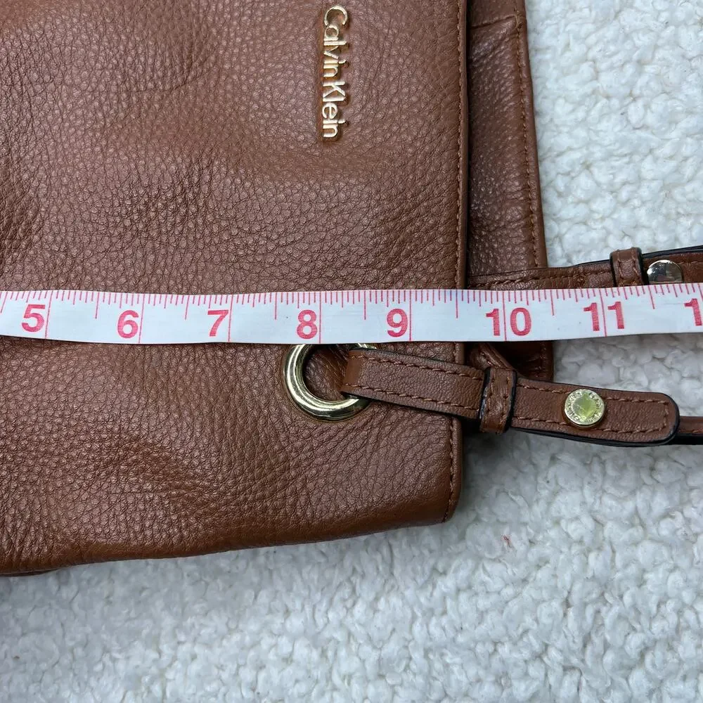 Calvin Klein | Bags | Calvin Klein Tan Brown Satchel Crossbody Bag ...